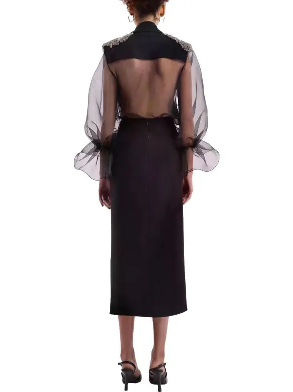 GEMY MAALOUF High-waisted Wrap-style Skirt - Black
