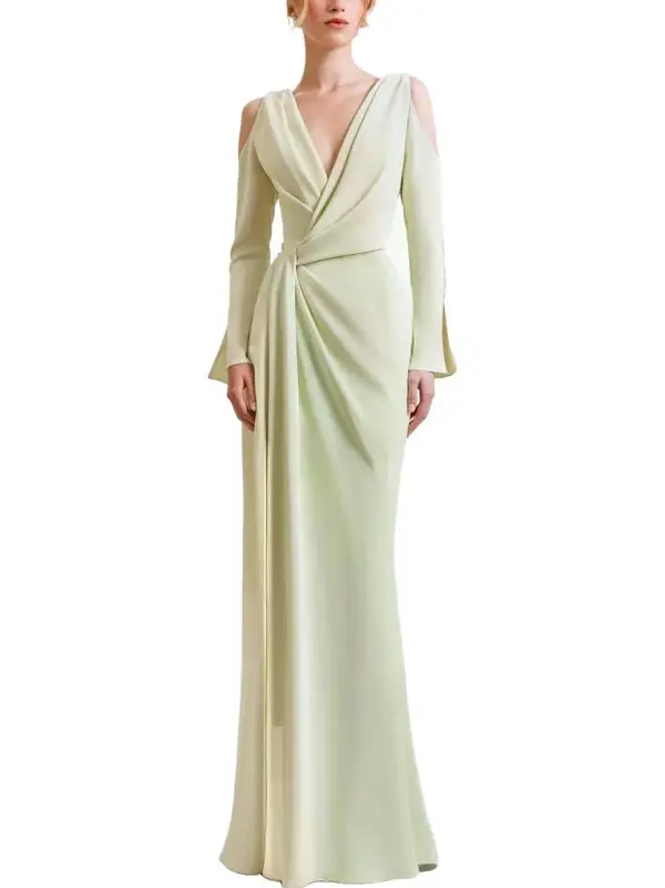 GEMY MAALOUF Draped Cut-out Gown - Neutrals