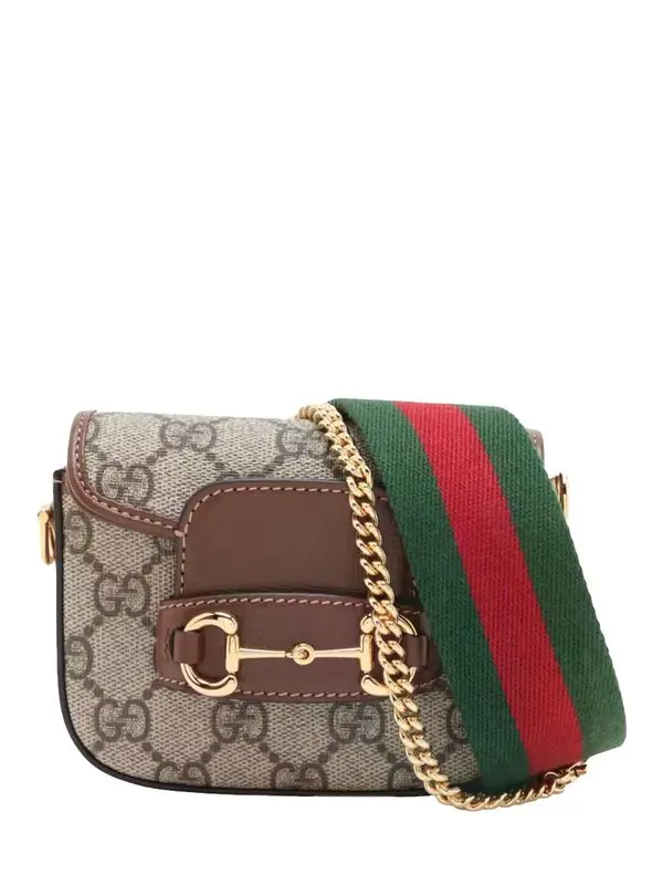 Gucci Mini Gg Supreme Web Horsebit 1955 Satchel - Neutrals
