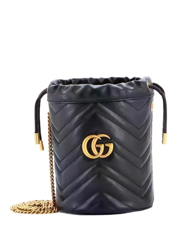 Gucci Gg Marmont Matelassé Leather Mini Bucket Bag - Black