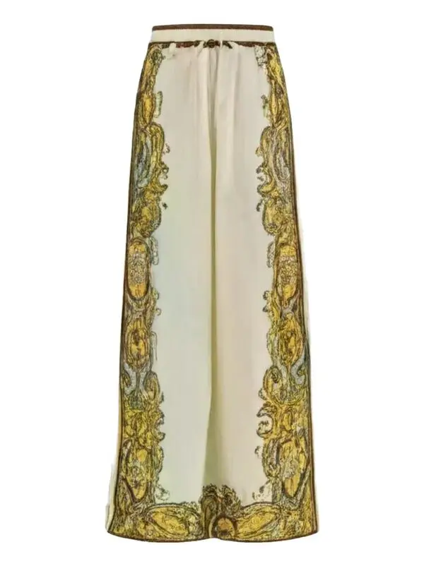 ALEMAIS Paisley Print Wide Leg Pants - Neutrals