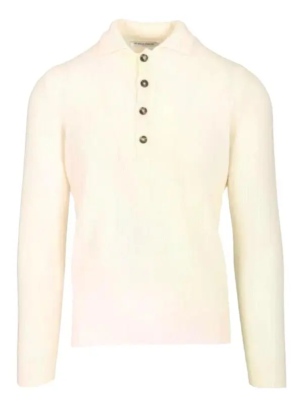 Al Duca D'aosta Ribbed-knit Polo Shirt - White