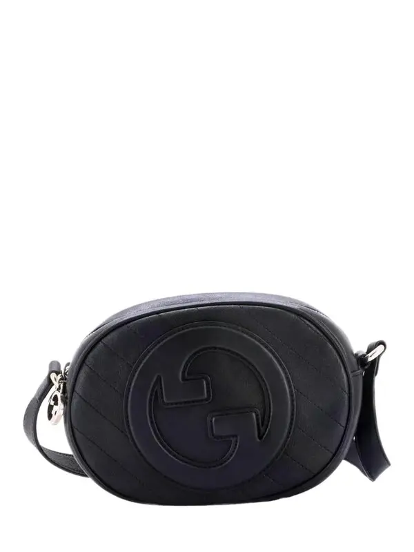 Gucci Blondie Nm Round Camera Bag Diagonal Quilted Leather Crossbody Bag - Black