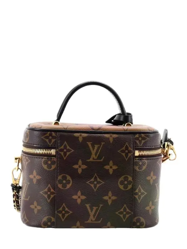 LOUIS VUITTON Vanity Handbag Reverse Monogram Canvas Pm Satchel - Brown