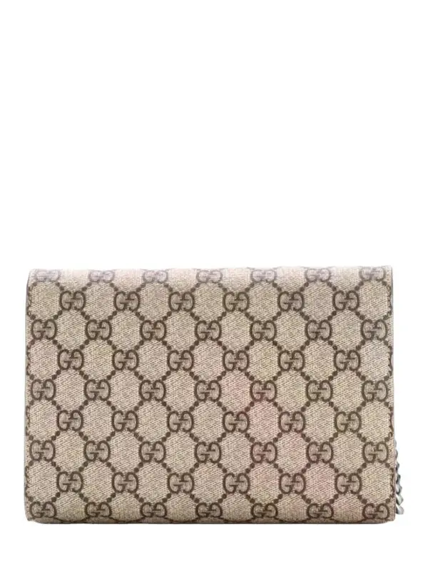 Gucci Dionysus Chain Wallet Gg Coated Canvas - Brown