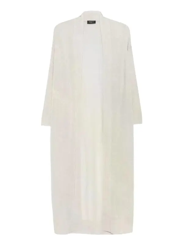 NENETTE Side-slit Long Sleeve Cardigan - Neutrals