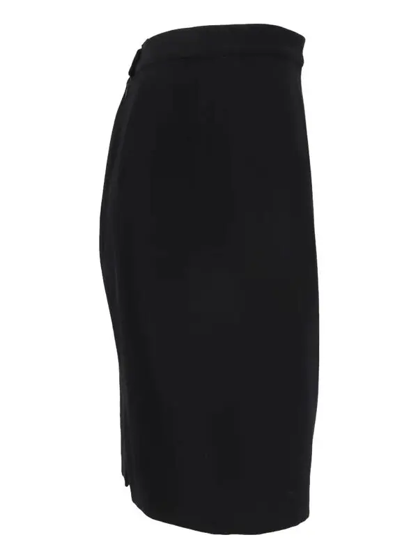 Emporio Armani Textured Pencil Skirt With Rear Vent - Black
