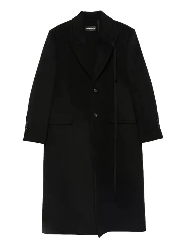 ANN DEMEULEMEESTER Single-breasted Wool Coat - Black