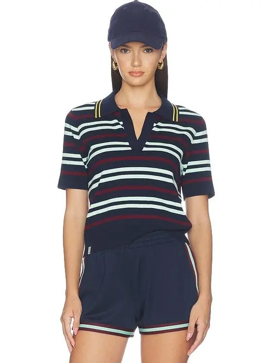 The Upside Archie Collared Knit Polo Top - Multi