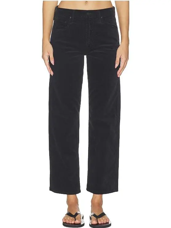 MOTHER The Newbie Ankle Corduroy Pants - Black