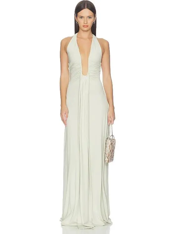 Misha Collection The Jennifer Cupro Dress - Green
