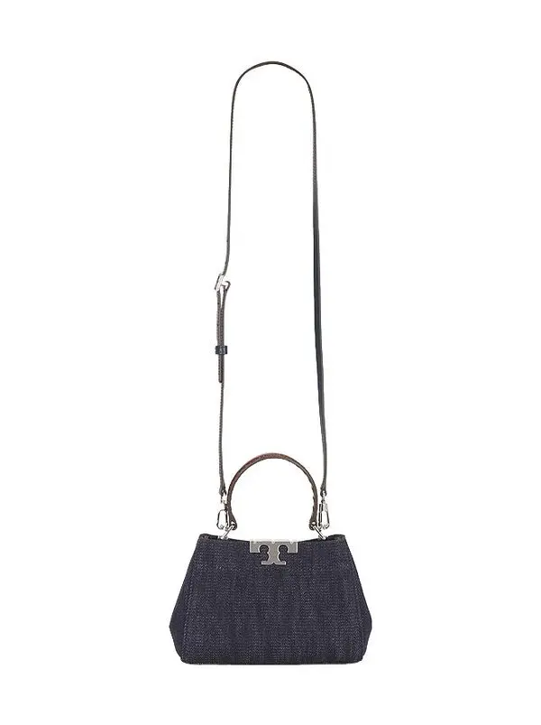 Tory Burch Eleanor Denim Mini Satchel Bag - Navy