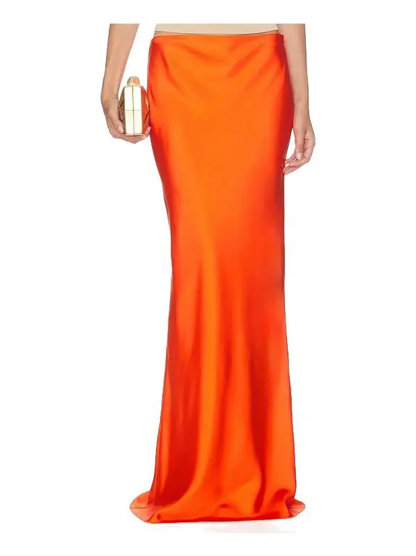 Cult Gaia Chantel Silk Maxi Skirt - Orange