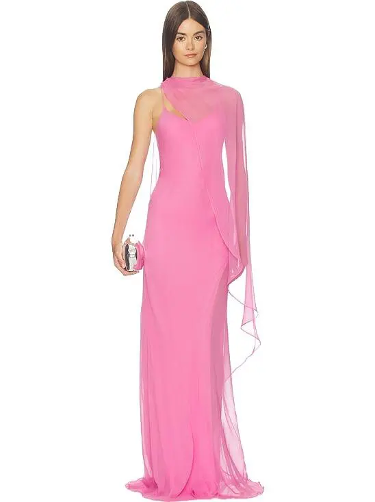 THE SEI Cami Gown With Slit And Cape - Pink