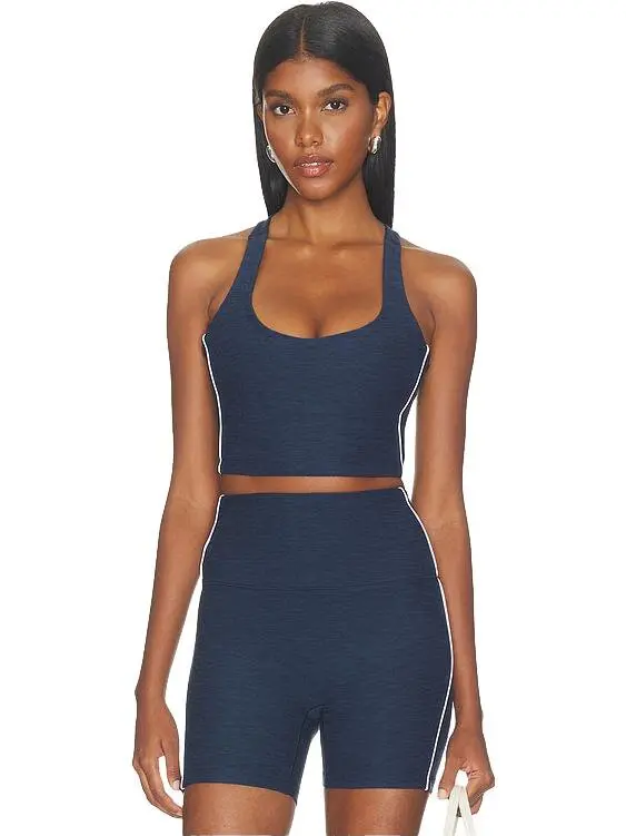 Beyond Yoga Spacedye Racerback Contrast Piping Tank Top - Navy