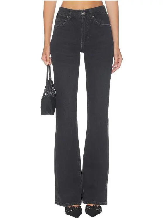 Free People X We The Free Double Knot High Rise Flare Jeans - Black