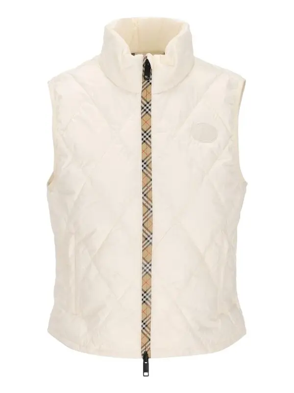 Burberry Quilted Down Vest - White