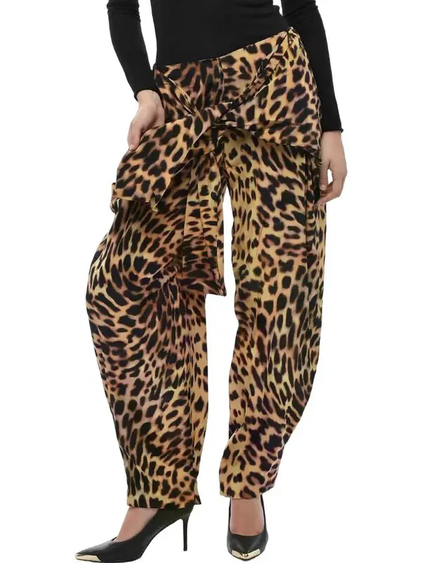 Stella McCartney Leopard-print Silk Trousers - Neutrals
