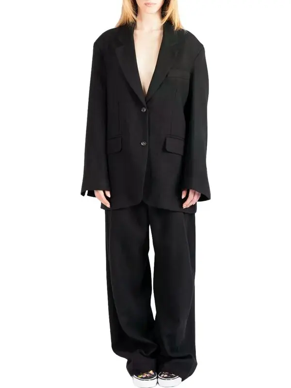 SOCIETE ANONYME Bloom Wide-leg Wool Trousers - Black