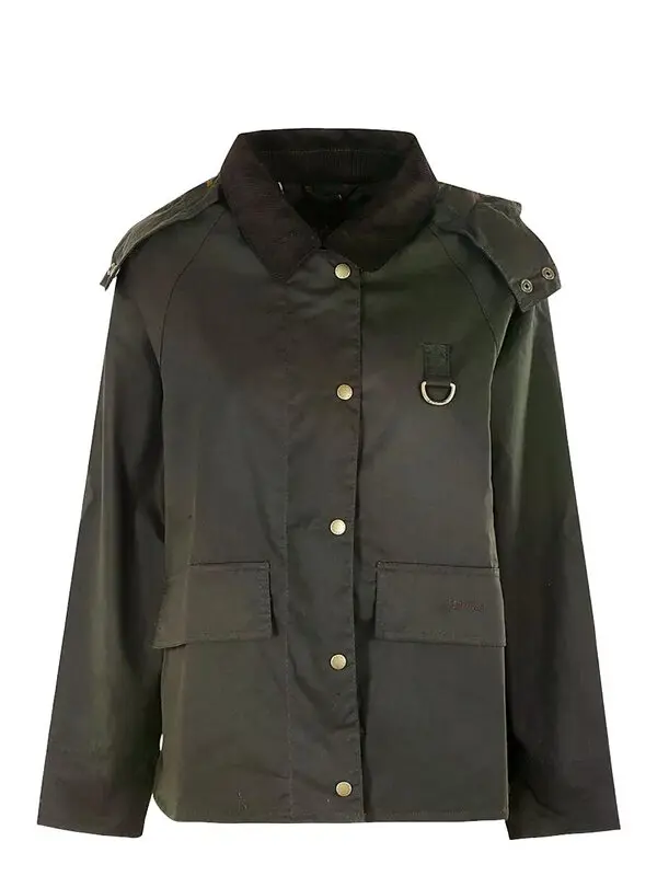 Barbour Corduroy Collar Hooded Jacket - Green