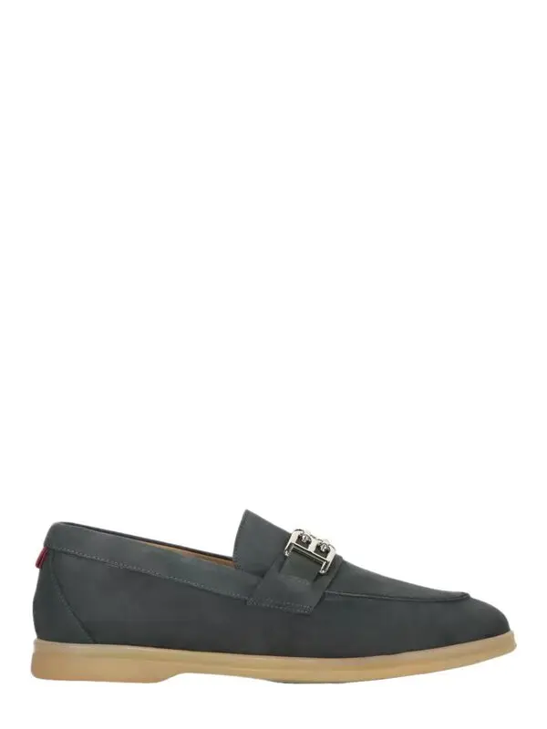 Bally Logo-plaque Leather Loafers - Grey