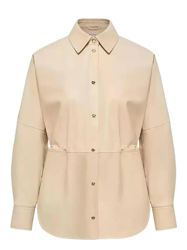 Moncler Leather Long-sleeve Shirt - Neutrals