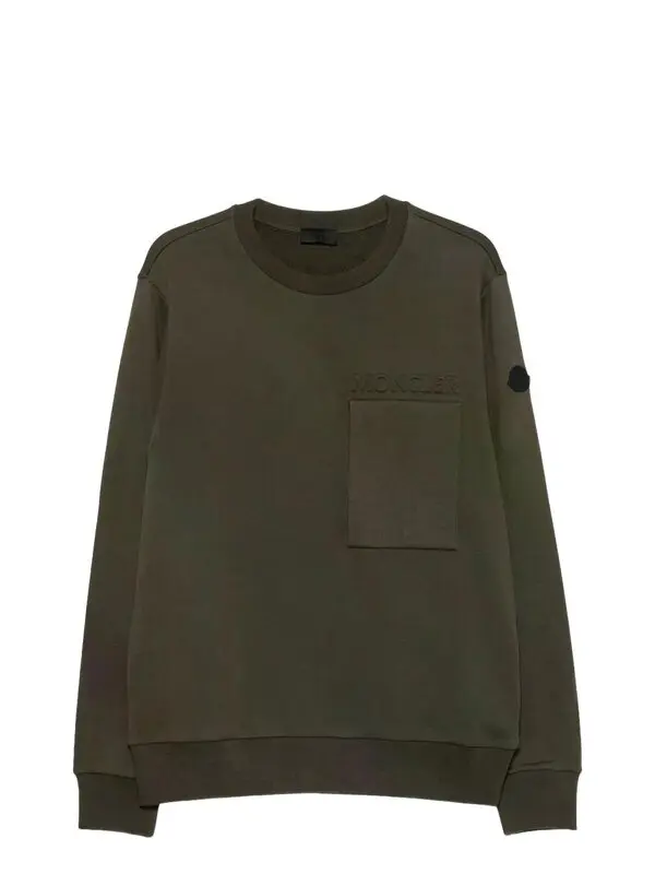 Moncler Logo Patch Crewneck Sweatshirt - Green