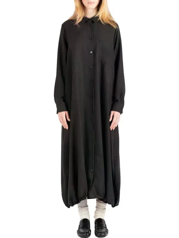 SOCIETE ANONYME Maxi Shirt Dress With Numerical Print - Black