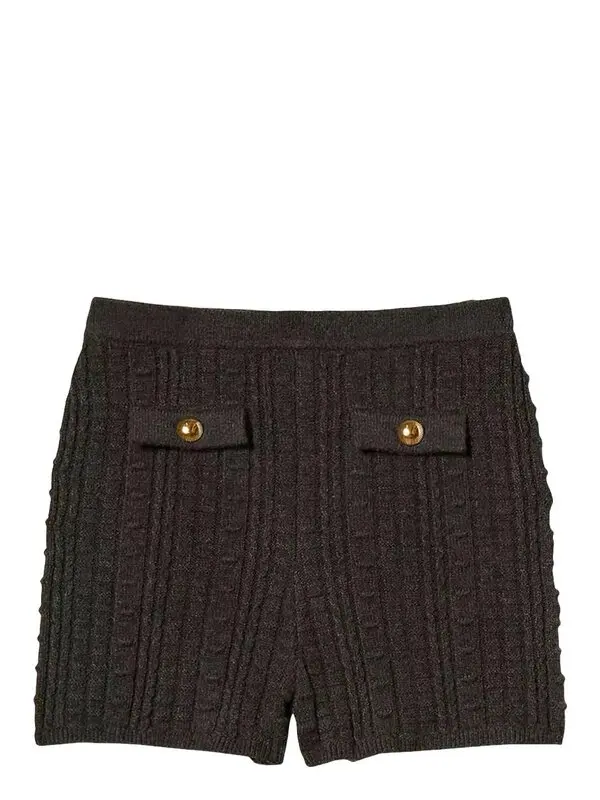 TWINSET Knit Shorts With Decorative Buttons - Grey