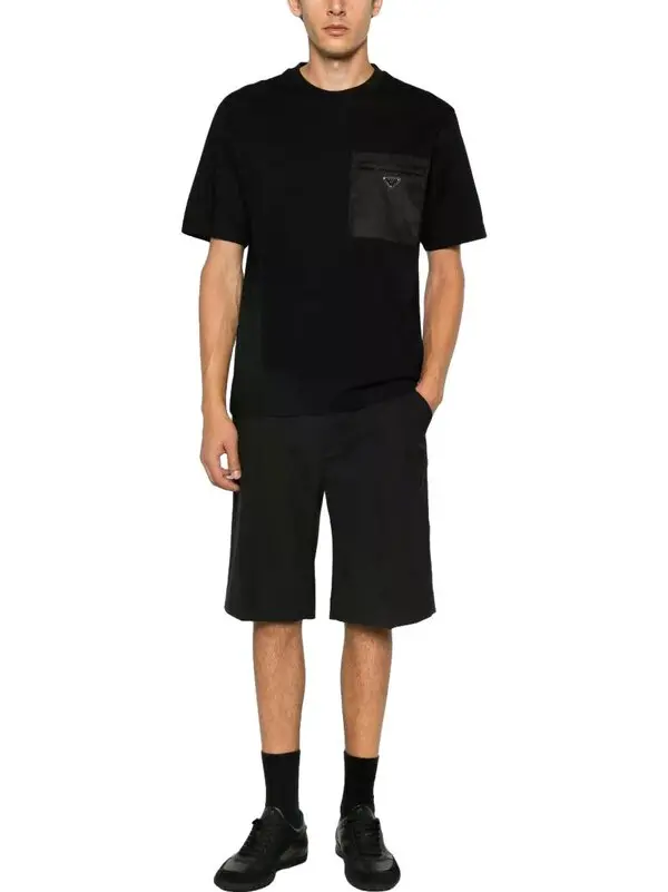 Prada Logo-plaque Patch-pocket T-shirt - Black