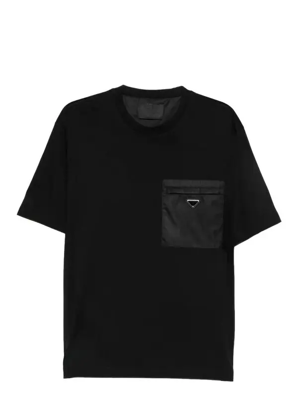 Prada Logo-plaque Patch-pocket T-shirt - Black