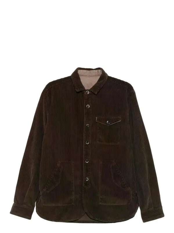NINE:INTHE:MORNING Corduroy-textured Button-up Shirt - Brown