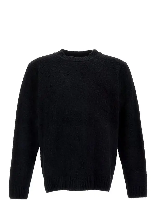 ORIGINAL VINTAGE Brushed-finish Crew-neck Sweater - Black