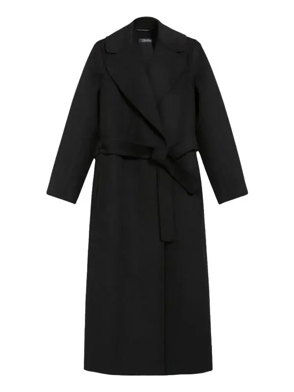 Max Mara Belted Wrap Coat - Black
