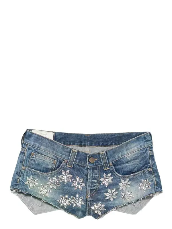 DONDUP Embellished Denim Shorts - Blue