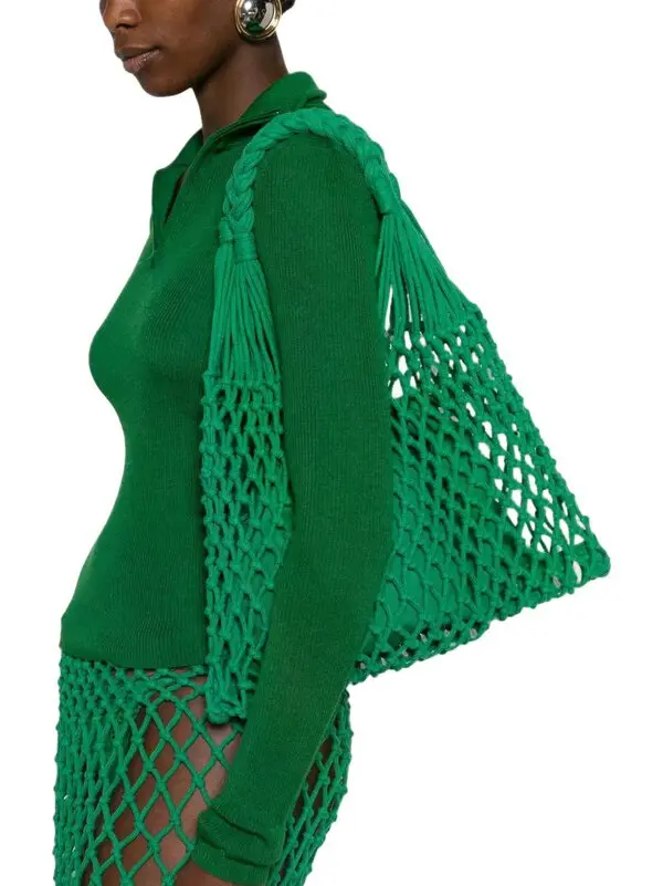 THE FRANKIE SHOP Macramé-knit Tote Bag - Green