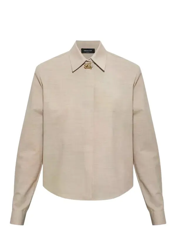 Fabiana Filippi Boxy Knot-detail Long-sleeve Shirt - Neutrals