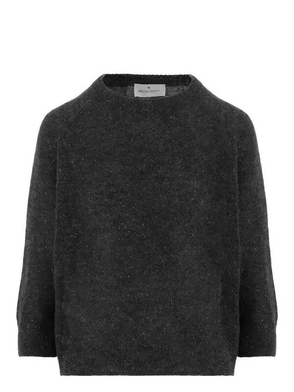 Bruno Manetti Sequin-embellished Crew-neck Sweater - Grey