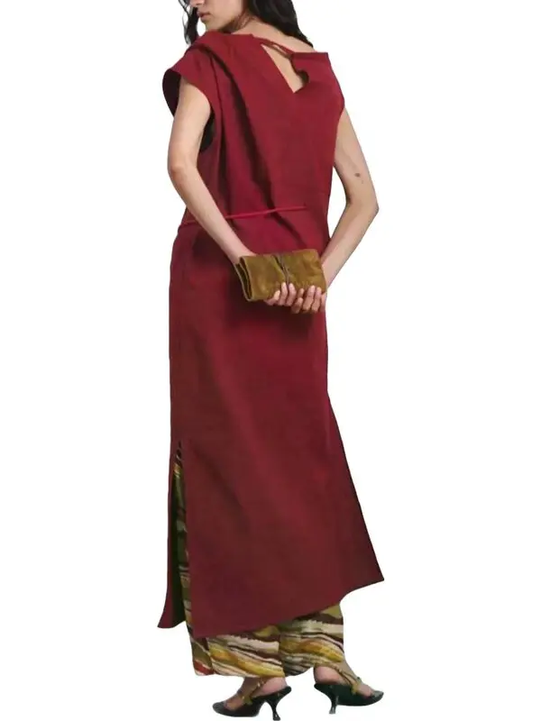 MULLER OF YOSHIOKUBO Lino Tuck-detail Maxi Dress - Red