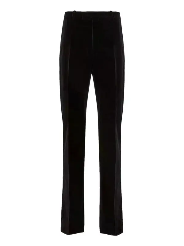 FERRAGAMO Velvet Straight-leg Trousers - Black