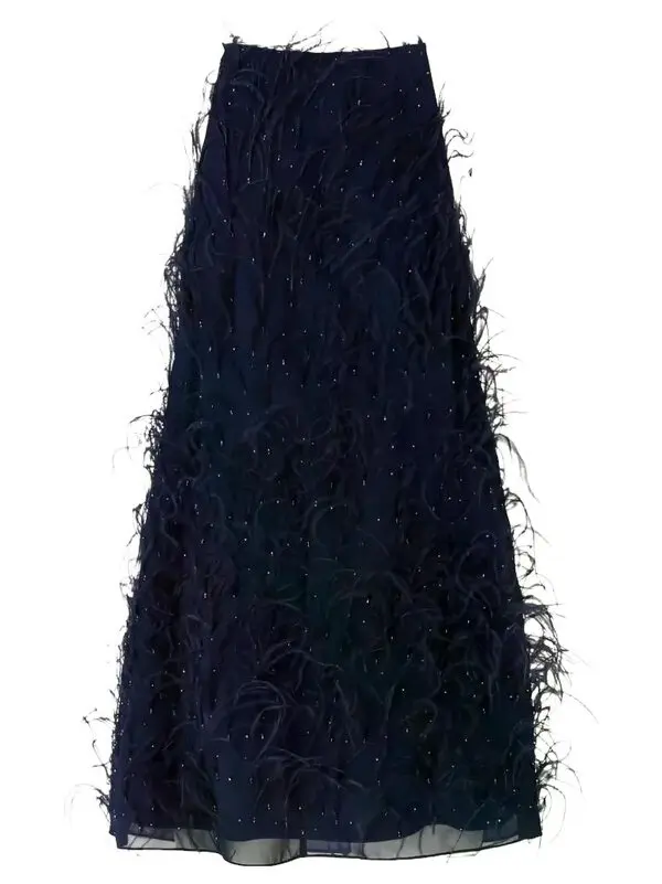 Pinko Feather-trim Sequin-embellished Dress - Blue