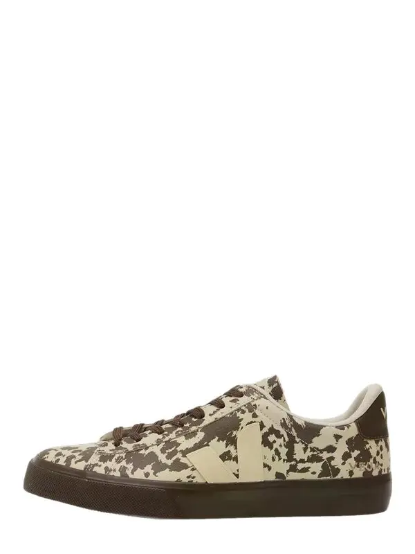 VEJA Campo Leather Sneakers With Splattered Pattern - Neutrals