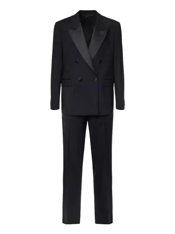 LARDINI Double-breasted Peak-lapel Suit - Blue