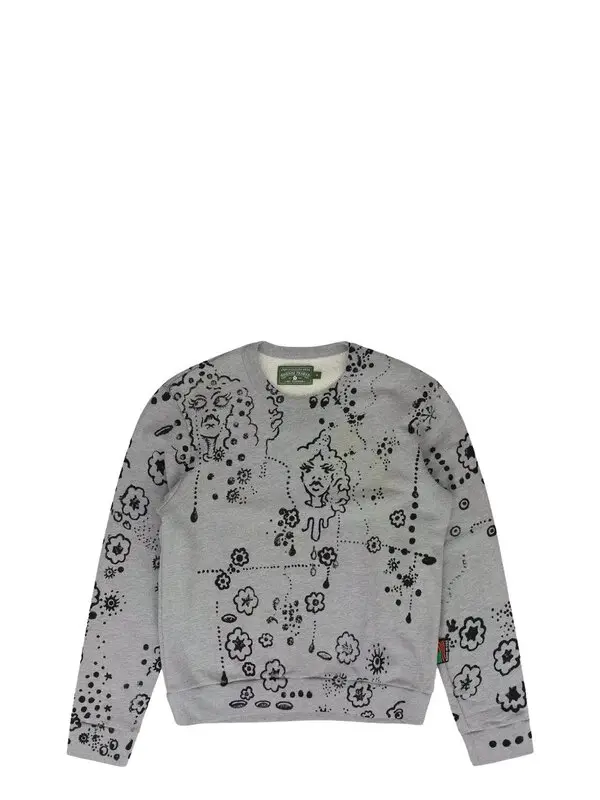 DENIM TEARS X Irak Tears Graphic Print Crewneck Sweatshirt - Grey