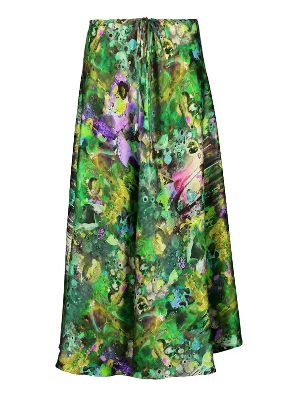 PETER COHEN Fuel Abstract-print Midi Skirt - Green