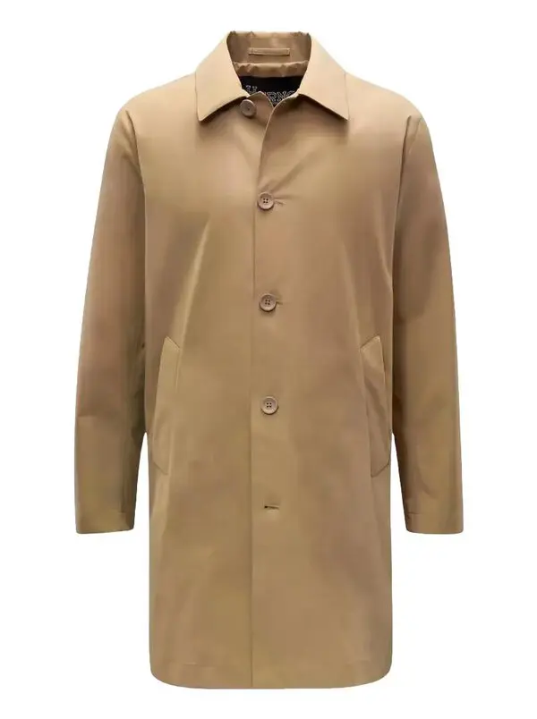 Herno Button-fastening Cotton Coat - Neutrals