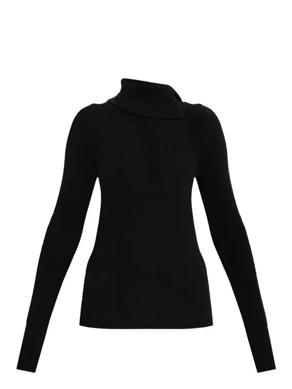 LISA YANG Sabrine Ribbed Turtleneck Sweater - Black