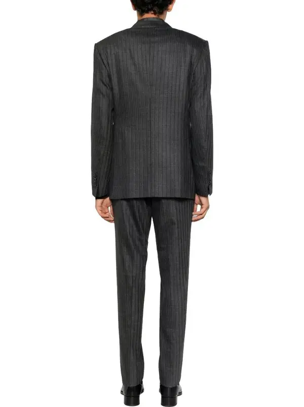 TOM FORD Pinstripe-pattern Buttoned Suit - Grey