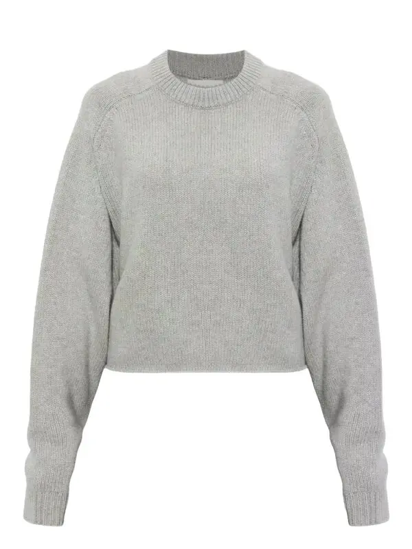 LISA YANG Cashmere Ribbed Crew Neck Sweater - Grey