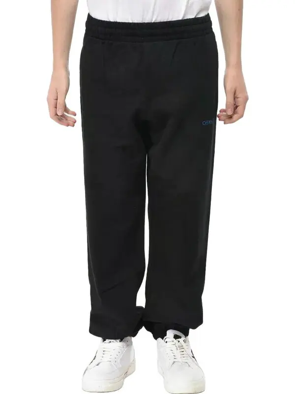 Off-White Logo-print Elasticated-cuff Track Pants - Black